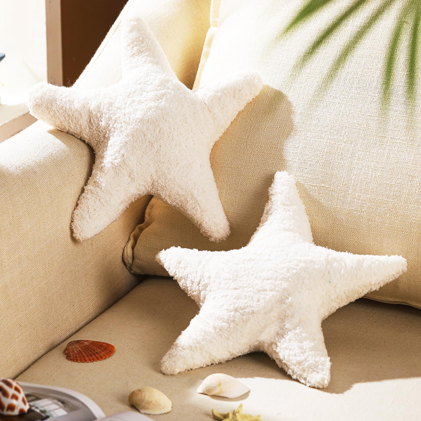 Amazon.com: Yuntau 2 Pieces Starfish Stuffed Animal Pillow Hugging ...