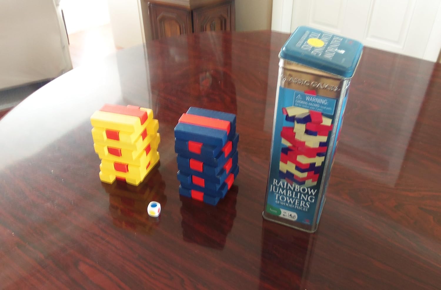 Amazon.com: Rainbow Jumbling Towers ~ 48 Wood Pieces : Toys & Games