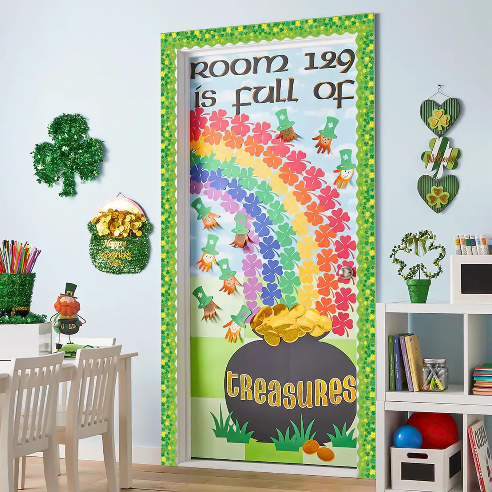 Snapklik.com : 36 Feet Shamrock Border St Patricks Bulletin Board ...
