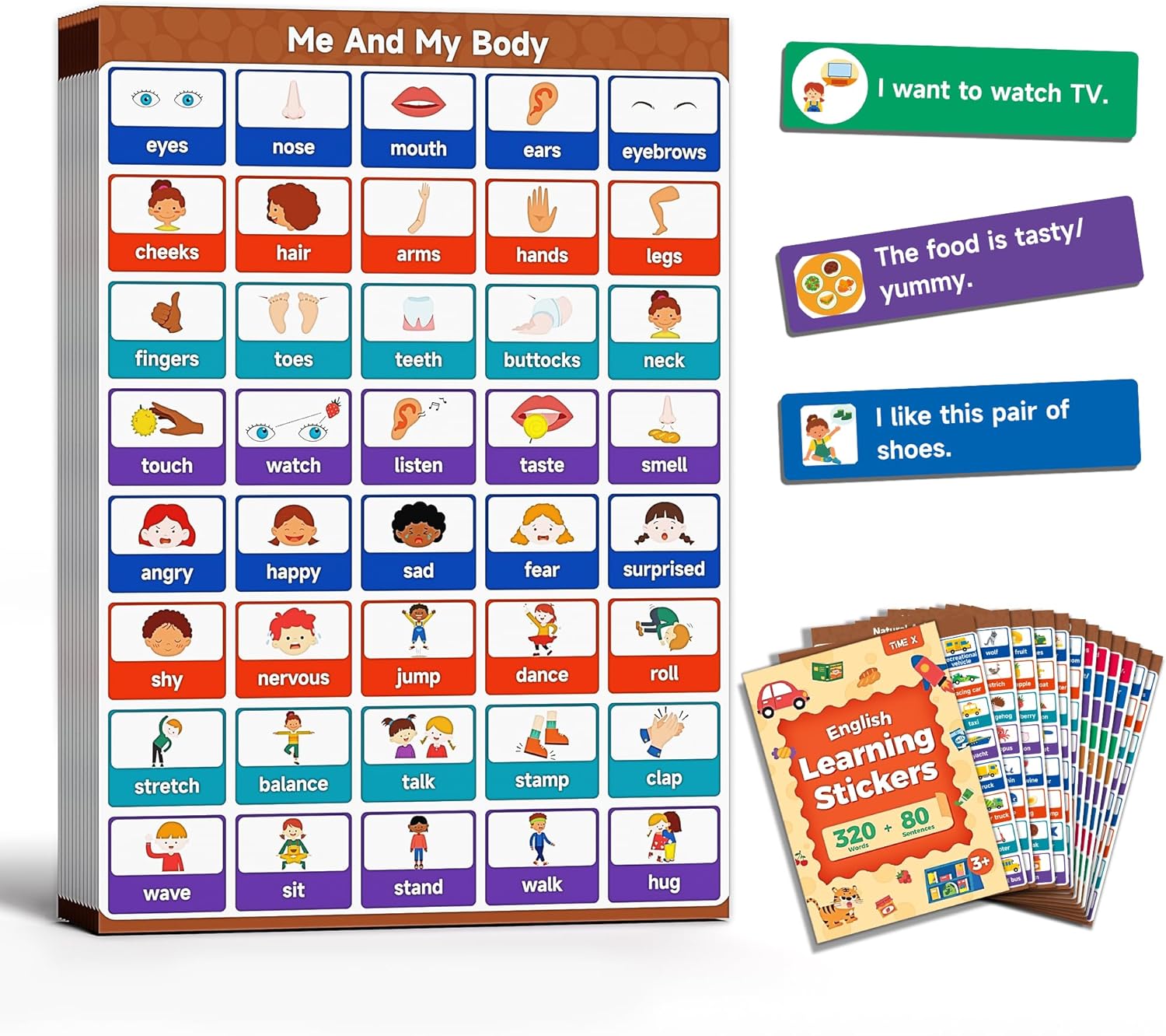 Amazon.com: TIME X- English Learning Stickers for Kids 3+, Sight Words ...