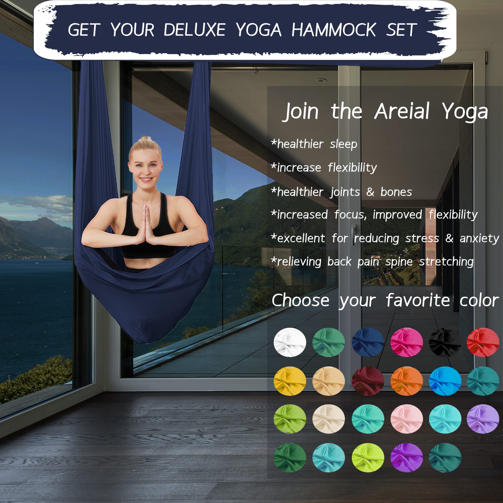 Snapklik.com : SKYPHAROS 5.5 Yards Aerial Silks Yoga Swing Set - Aerial ...