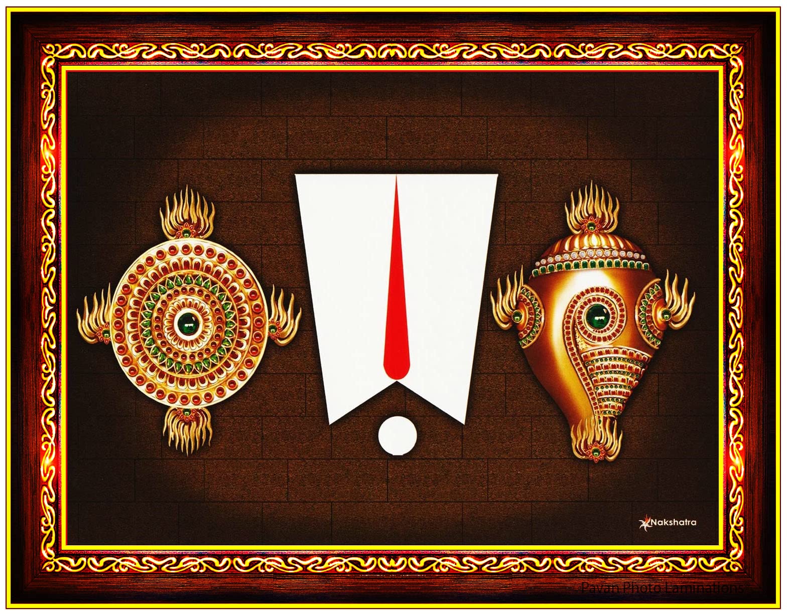 Pavan Photo Laminationsshanku Chakra Shank Chakram Wall Painting Framed ...