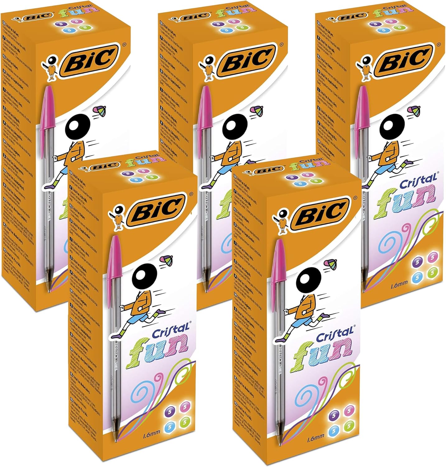 Amazon.com : BIC Cristal Fun Ballpoint Pens Colourful Plastic Pens for ...