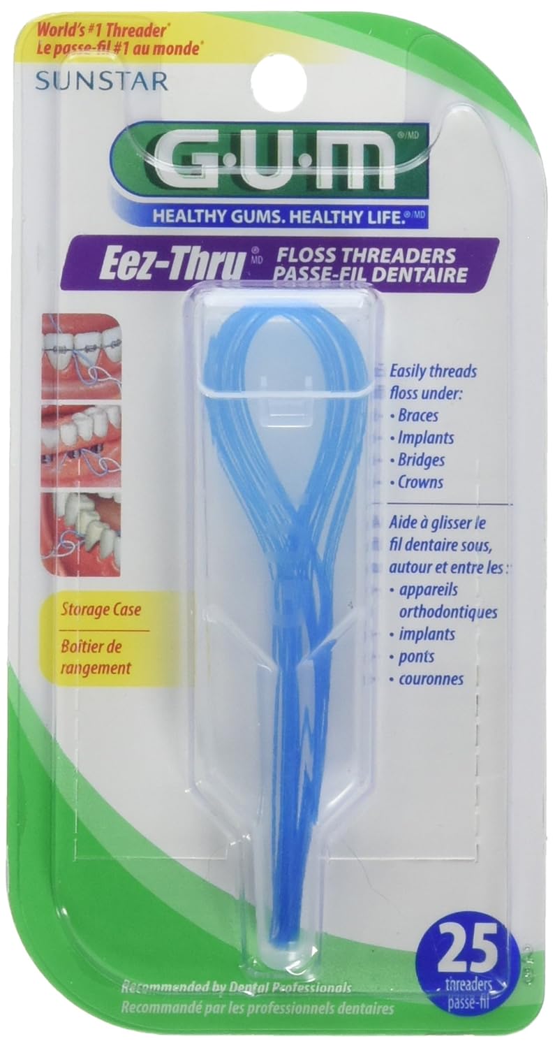 GUM Eez-Thru Floss Threaders [840] 25 Each : Amazon.co.uk: Health ...