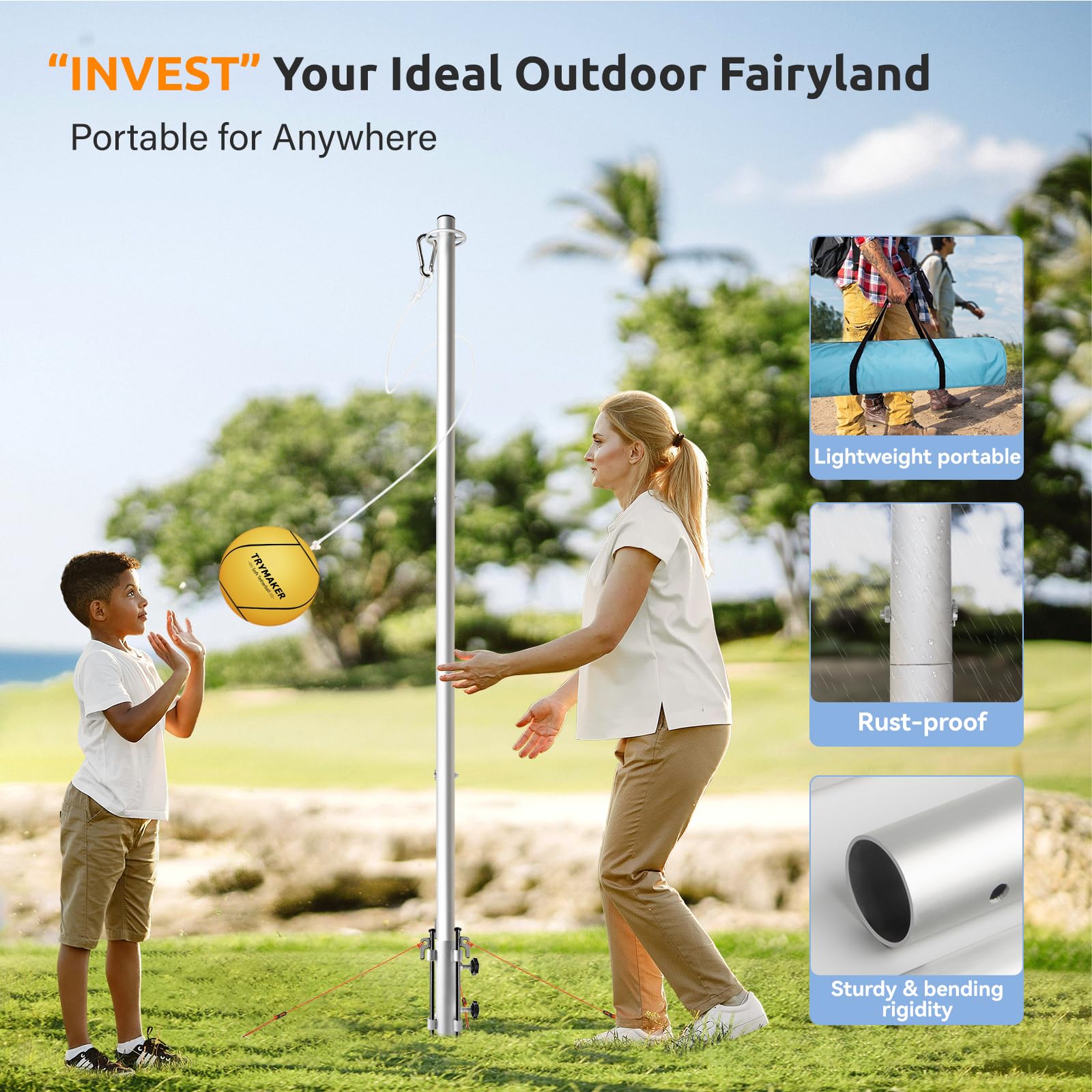 Snapklik.com : Trymaker Tetherball Set, Tether Balls And Rope Set