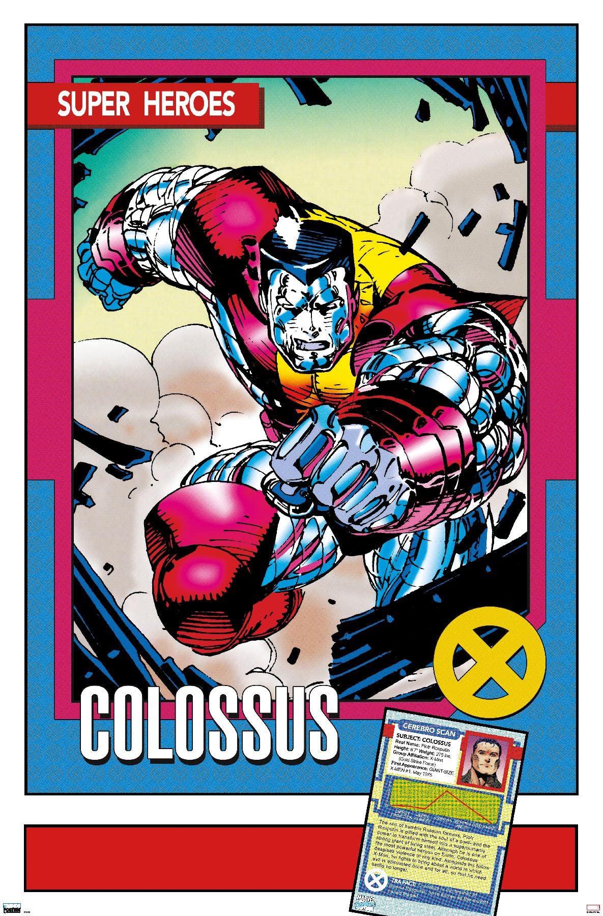Amazon.com: Trends International Marvel Trading Cards - Colossus Wall ...