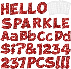 Amazon.com: 237 Pcs Glitter Bulletin Board Letters, Numbers and ...