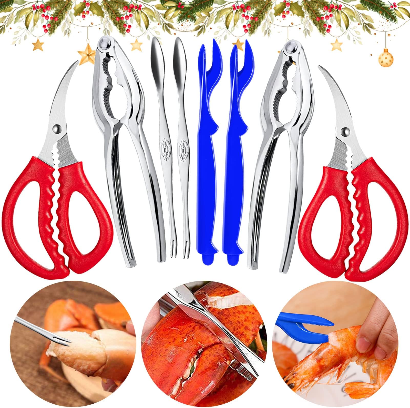 Amazon.com: suoundey Seafood Cracker Tool Set With Lobster Sheller ...
