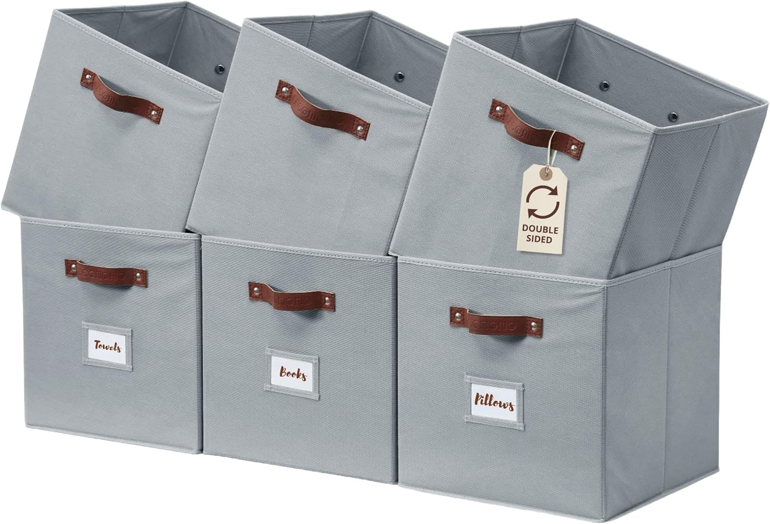 DECOMOMO Fabric Storage Cubes, Storage Bins with Labels, Baskets for ...