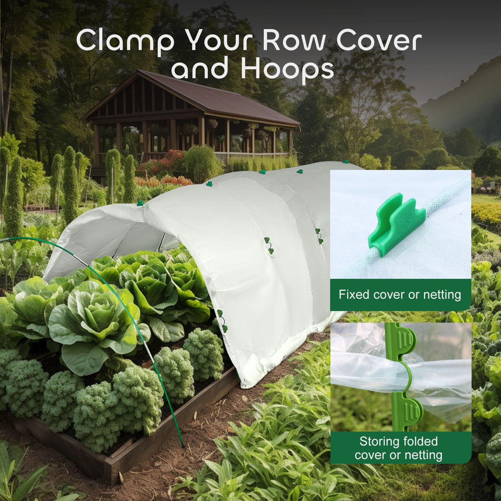 Snapklik.com : GROWNEER Garden Hoops Grow Tunnel, 50 Pcs 16 In ...