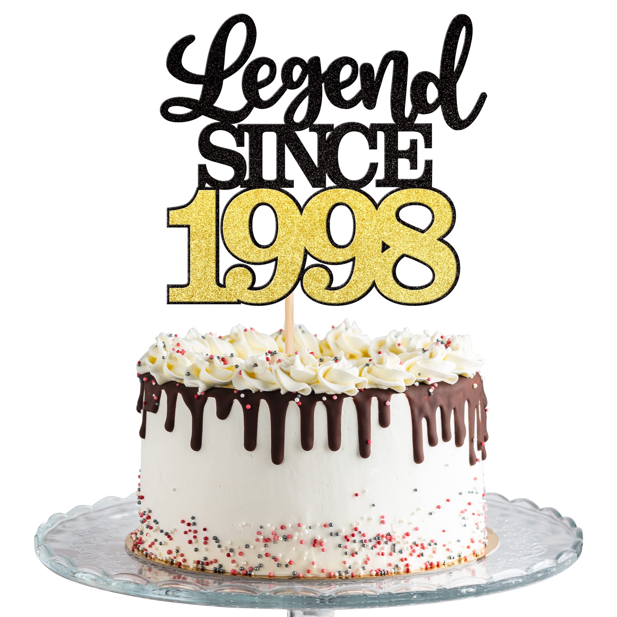 Amazon.com: 1 PCS Legend Since 1998 Cake Topper Glitter Twenty Five ...