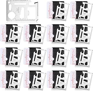 Yaocom 12 Sets 11 in 1 Stainless Steel Tool Credit Card Sized Multi ...