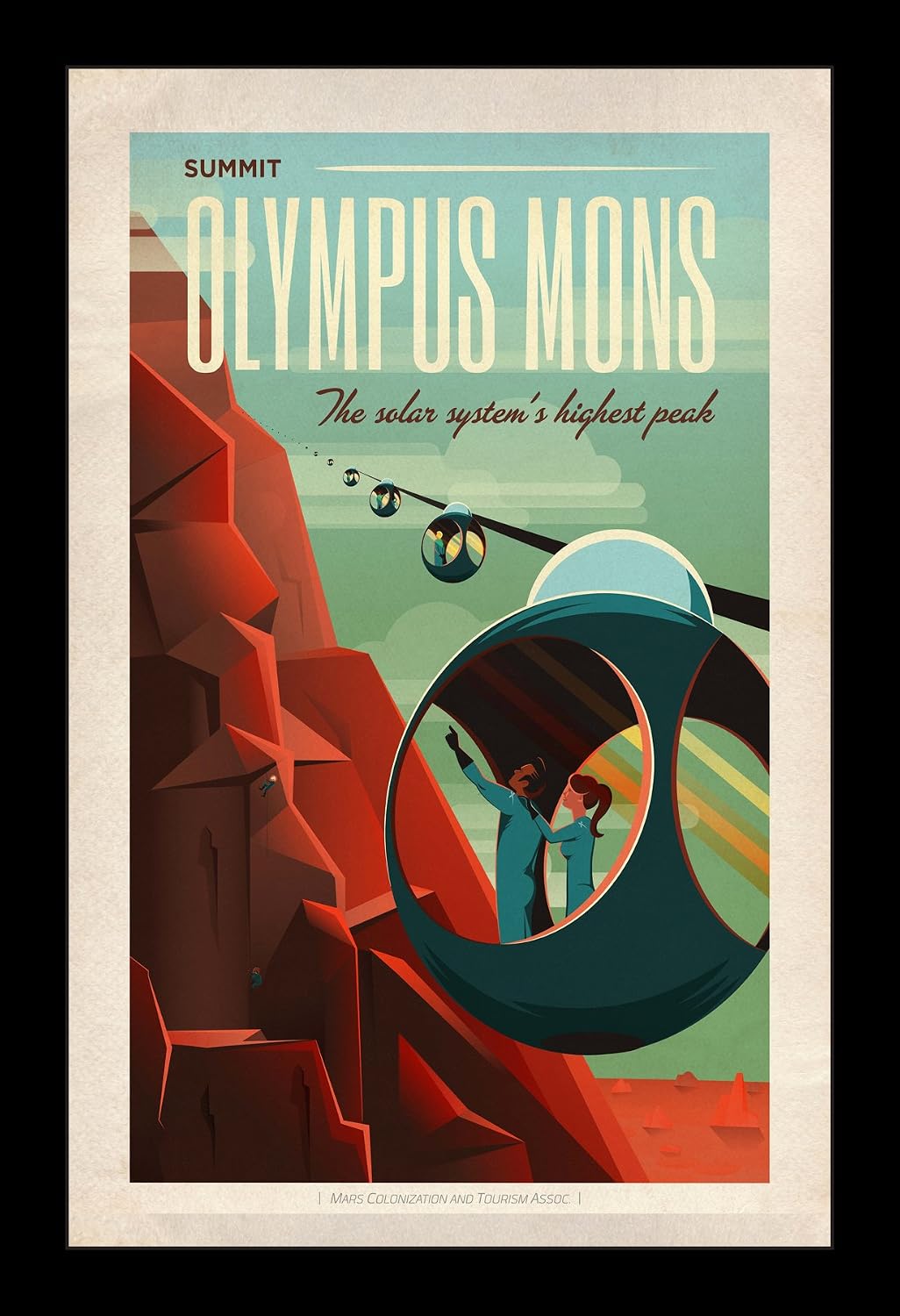 Amazon.com: Wallspace SpaceX Mars Tourism: Olympus Mons - 11x17 Framed ...