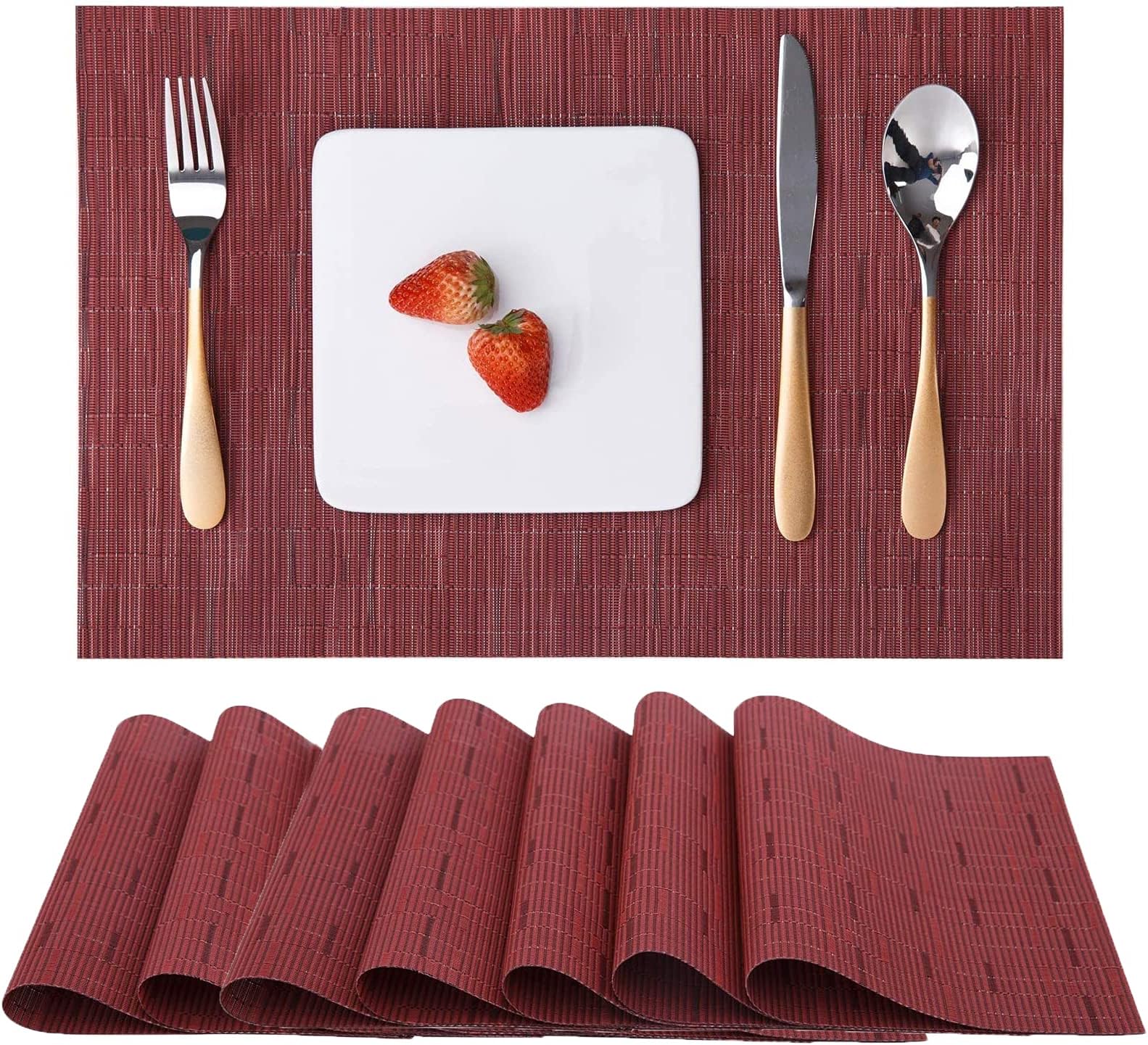 Amazon.com: Cloth Placemats Set of 10,Cotton Linen Blend Woven ...