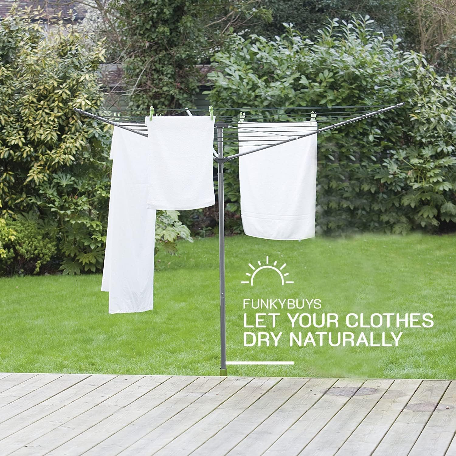 Heavy Duty Rotary Washing Line Outdoor, 4 Arm 50M Barbados | Ubuy