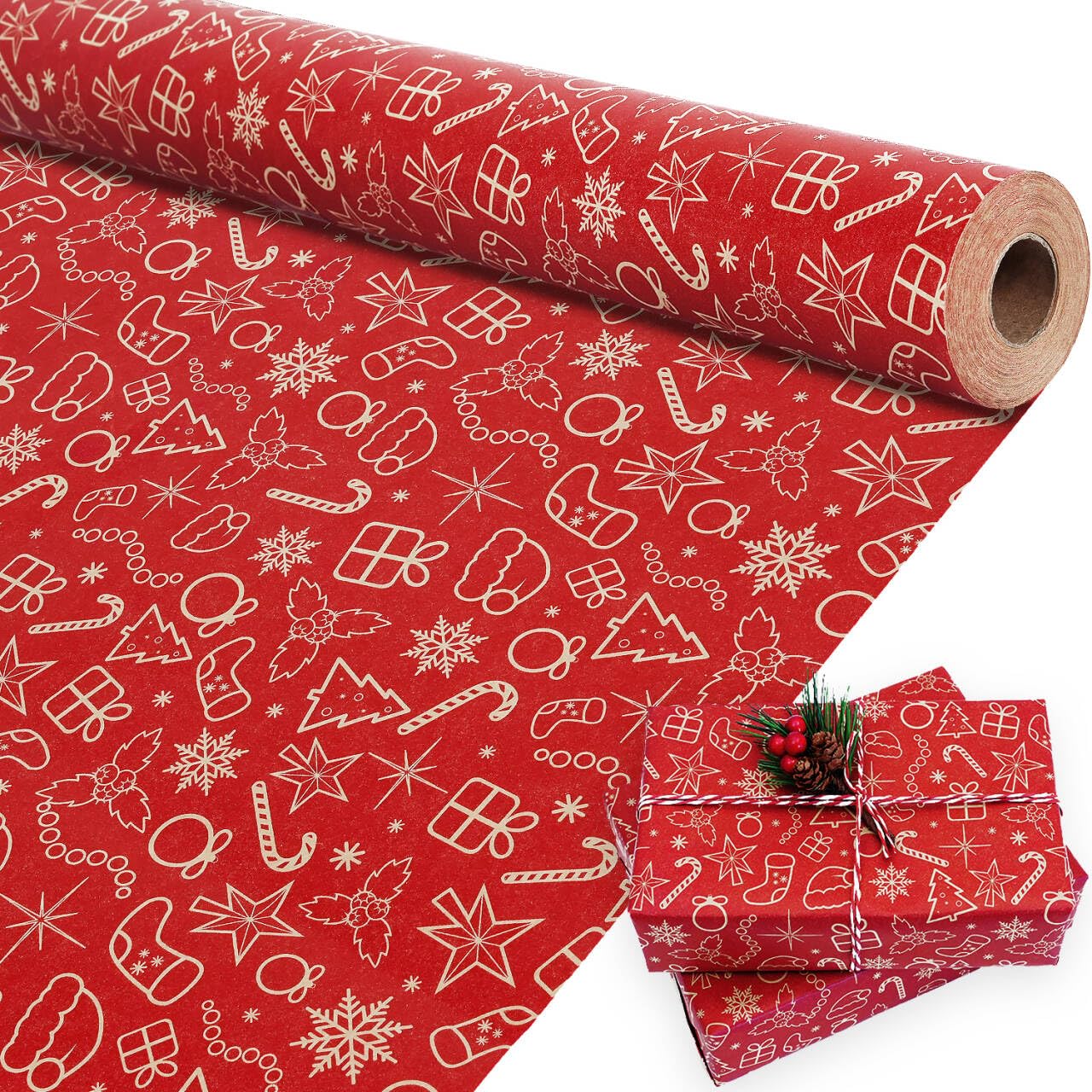 Large Rolls Of Christmas Wrapping Paper Buy EVincE Red Heart Gift