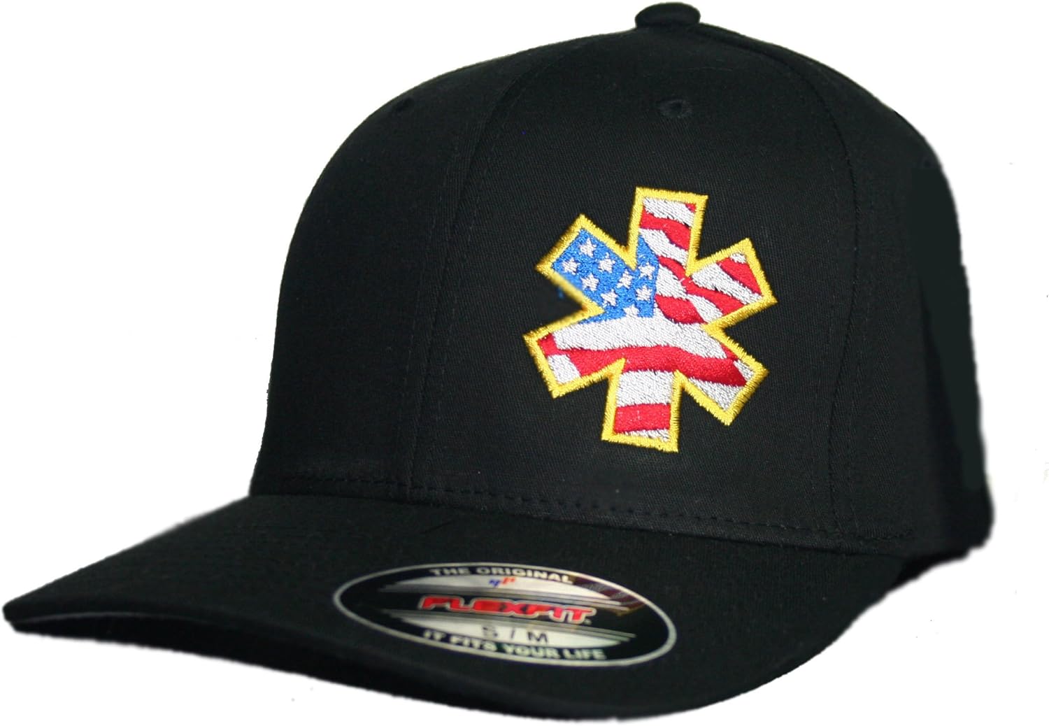 EMT Hat American Flag Paramedic Star of Life Cap Flex Fit at Amazon Men ...