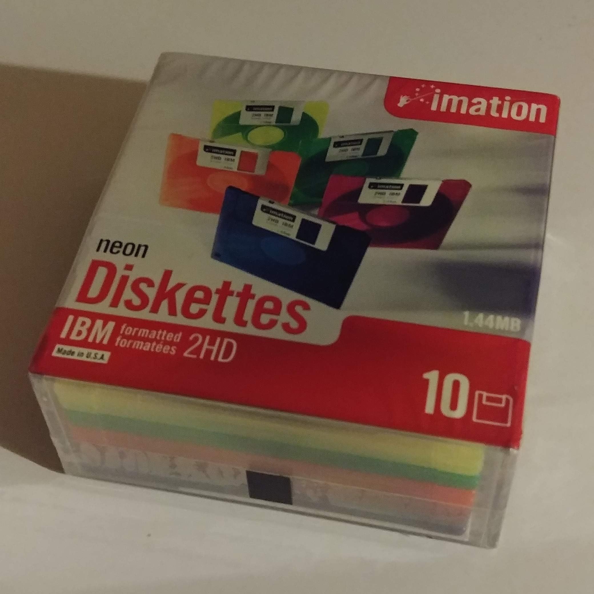 Amazon.com: Imation Neon Floppy Diskettes IBM Formatted 1.44MB 2HD (10 ...