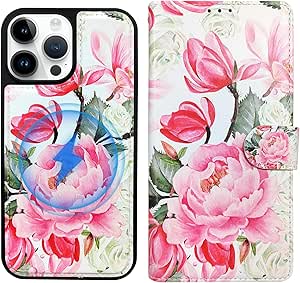 Amazon.com: TopPerfekt for iPhone 13 Pro Max Magnetic Clasp Wallet Case, Compatible with MagSafe ...