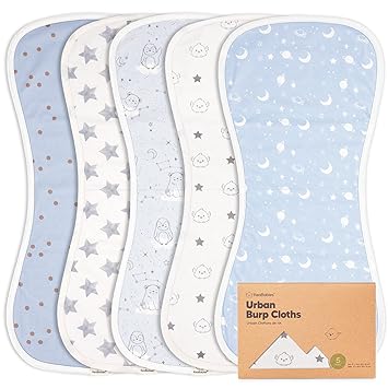 Amazon.com: 5-Pack Organic Burp Cloths for Baby Boys and Girls - Ultra ...