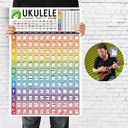 Amazon.com: Ukulele Chords Poster, An Educational Reference guide for ...