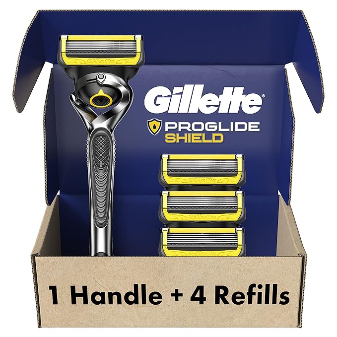 Amazon.com: Gillette ProGlide Shield Razor for Men, 1 Gillette Razor, 4 ...