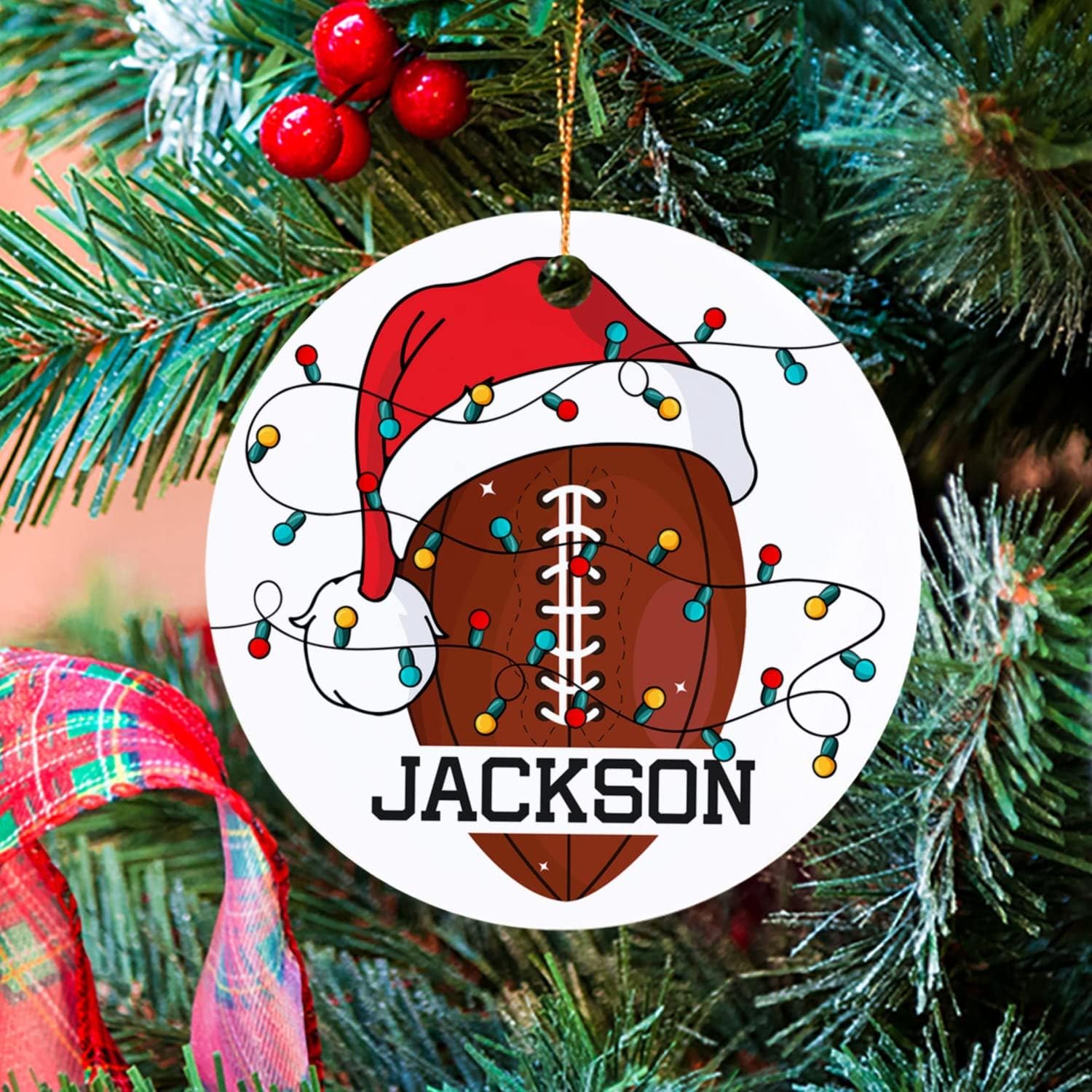 Amazon.com: Custom Name American Football Christmas Ornament 2024 ...