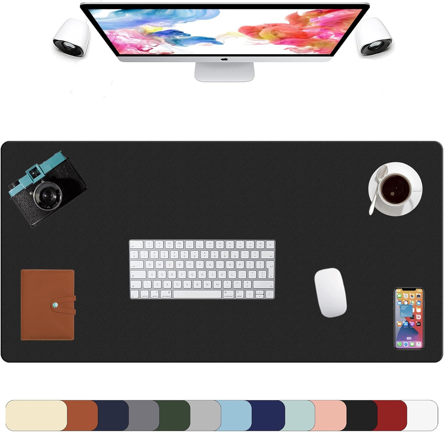 Amazon.com : LL-COEUR XXL Leather Mouse Pad Gaming Keyboard Mat ...