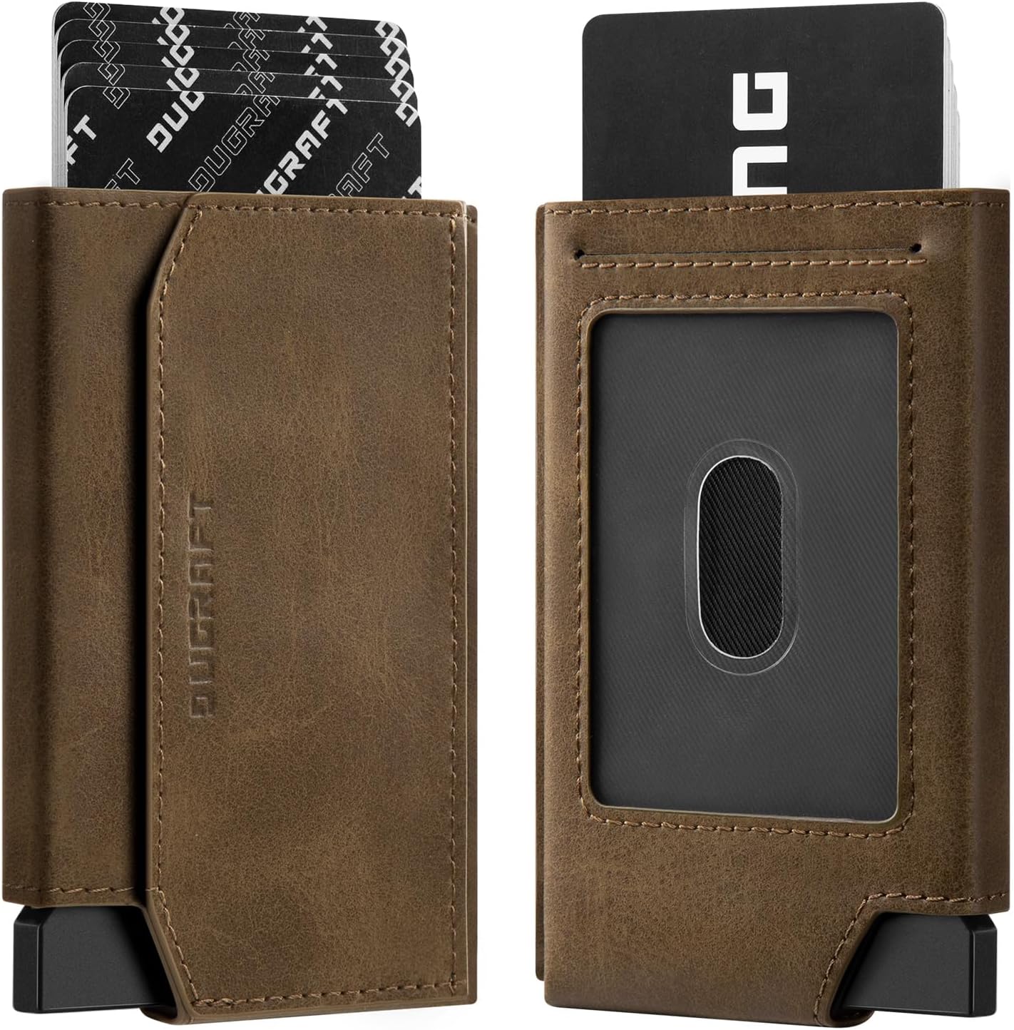 Amazon.com: DUGRAFT Pop up Wallet with ID window Minimalist Cash ...