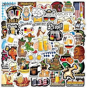 Amazon.co.jp: Set of 50 Waterproof Beer Stickers, Suitable for ...