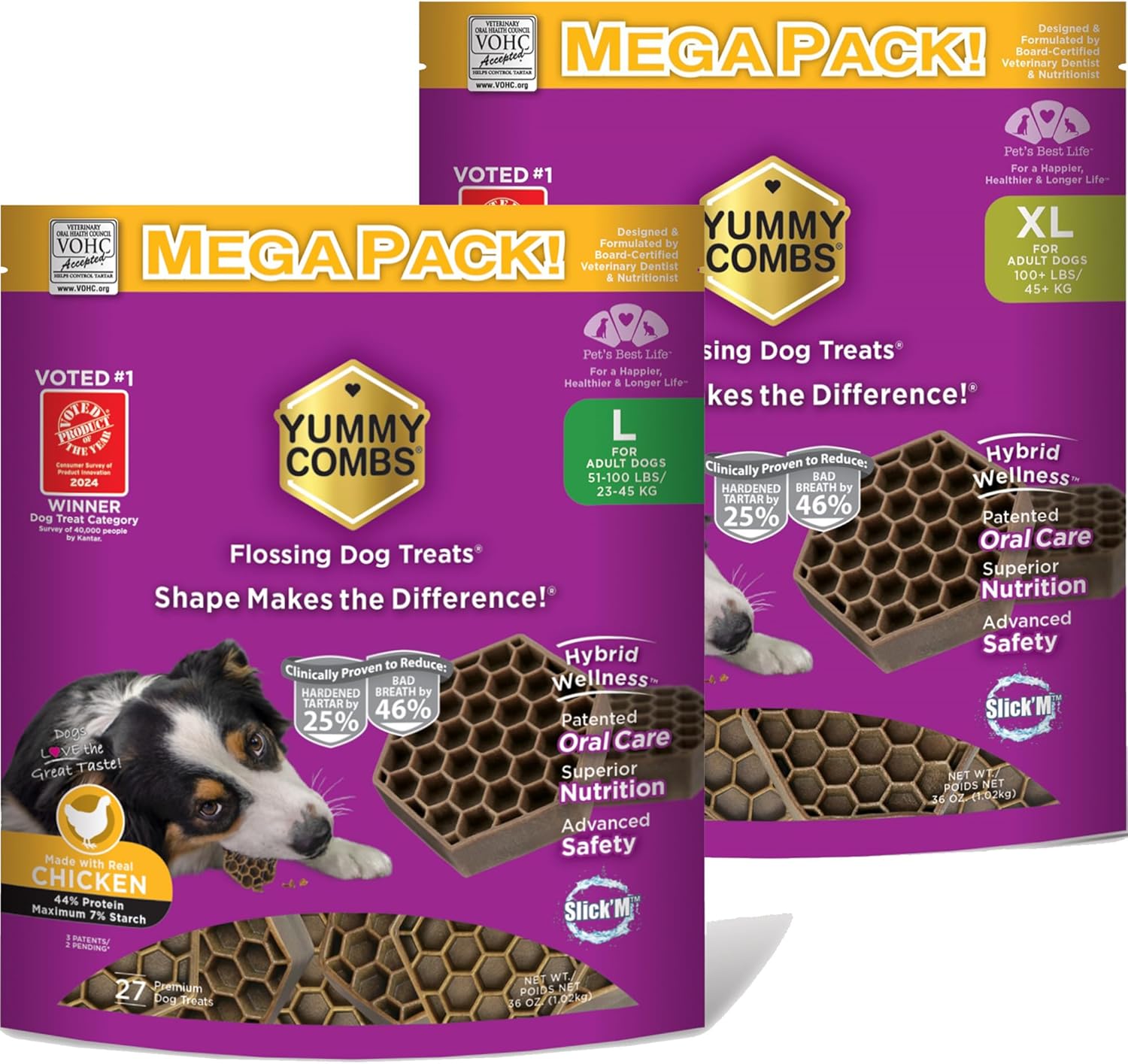Amazon.com : Yummy Combs Dog Dental Treats – Vet VOHC Approved ...