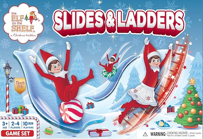 Amazon.com: Elf on The Shelf Slides and Ladders Game - Fun Family ...