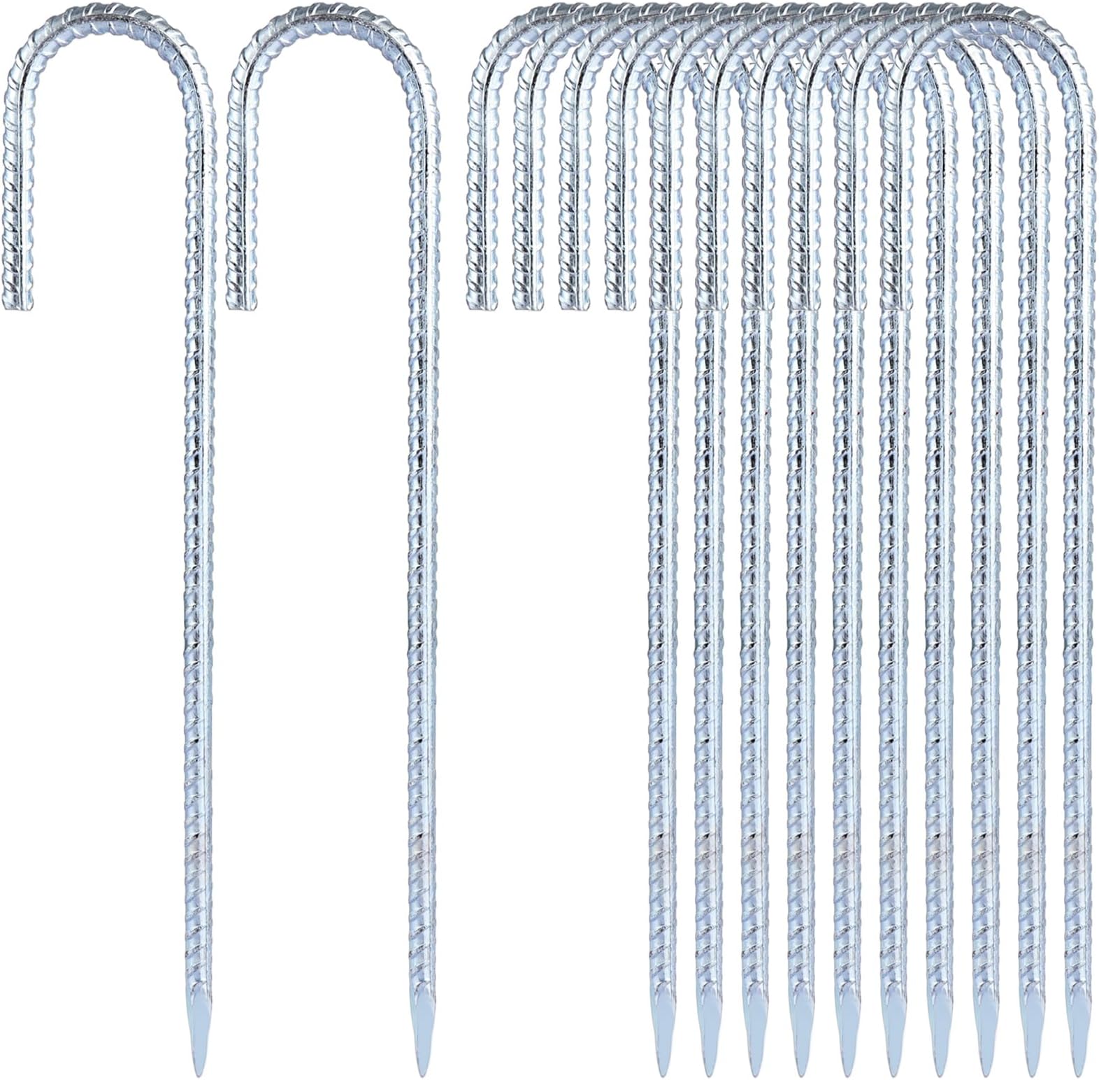 WOPPLXY 12PCS Trampoline Pegs 12inch - Heavy Duty 300mm U Shaped Tent ...