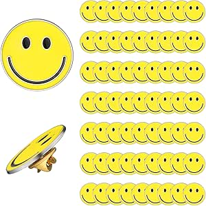 Amazon.com : 60 Pack Happy Face Lapel Pins Bulk Cute Smile Pinback ...