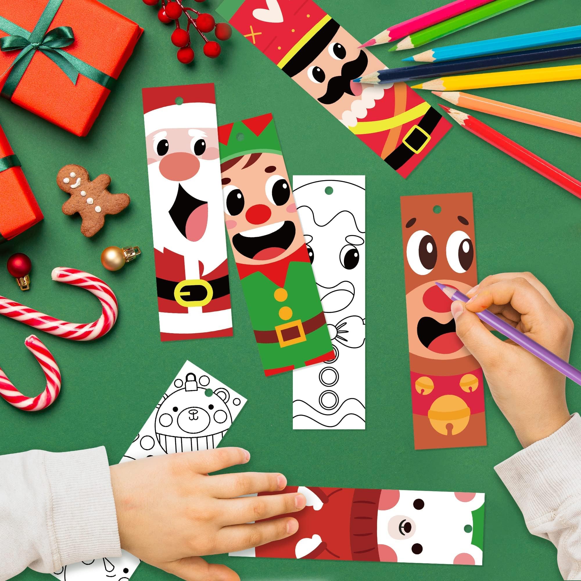 Snapklik.com : Christmas Santa DIY Bookmarks - 75pcs Christmas Color ...