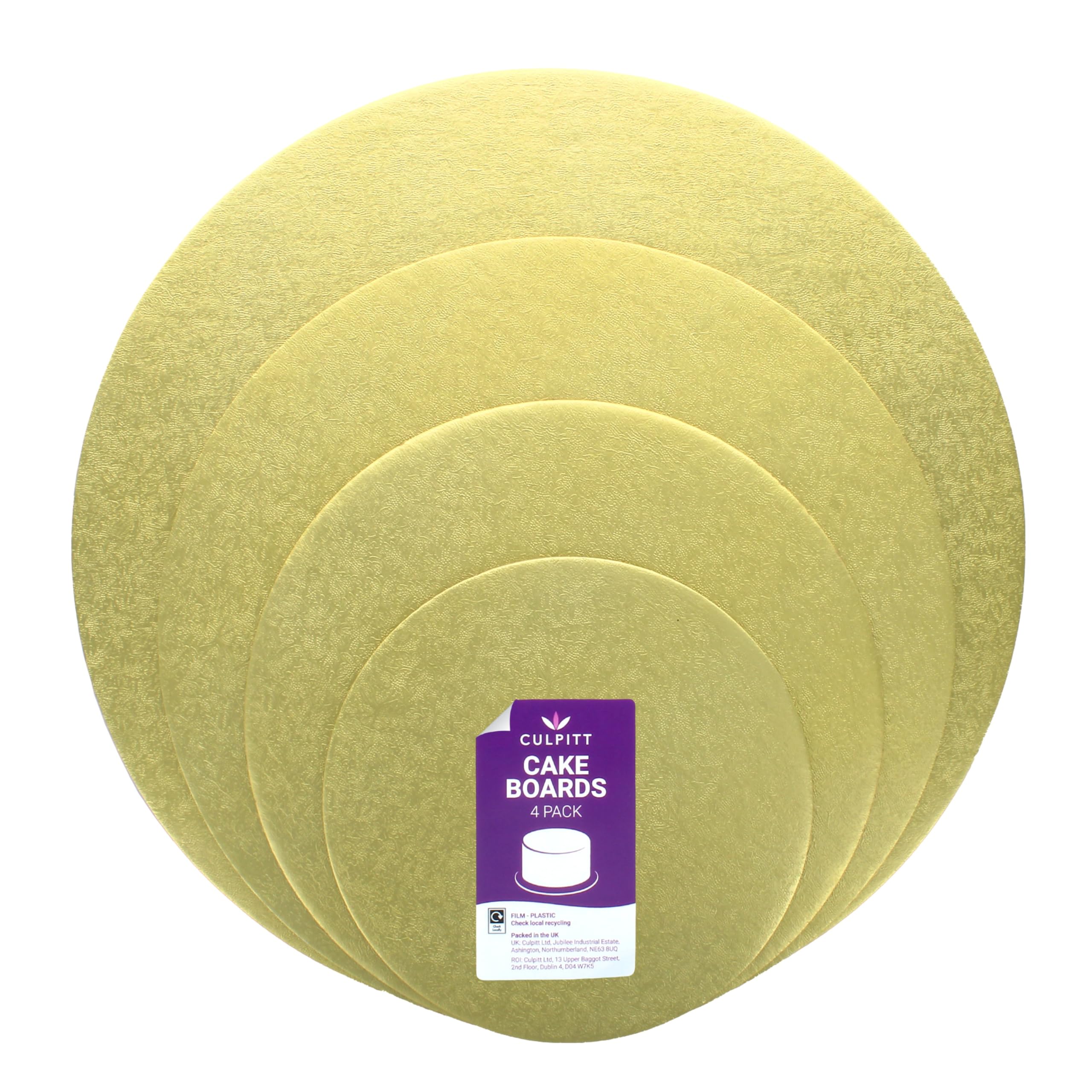 Culpitt Double Thickness Round Cake Cards, 4 Board Multipack, 6", 8 ...