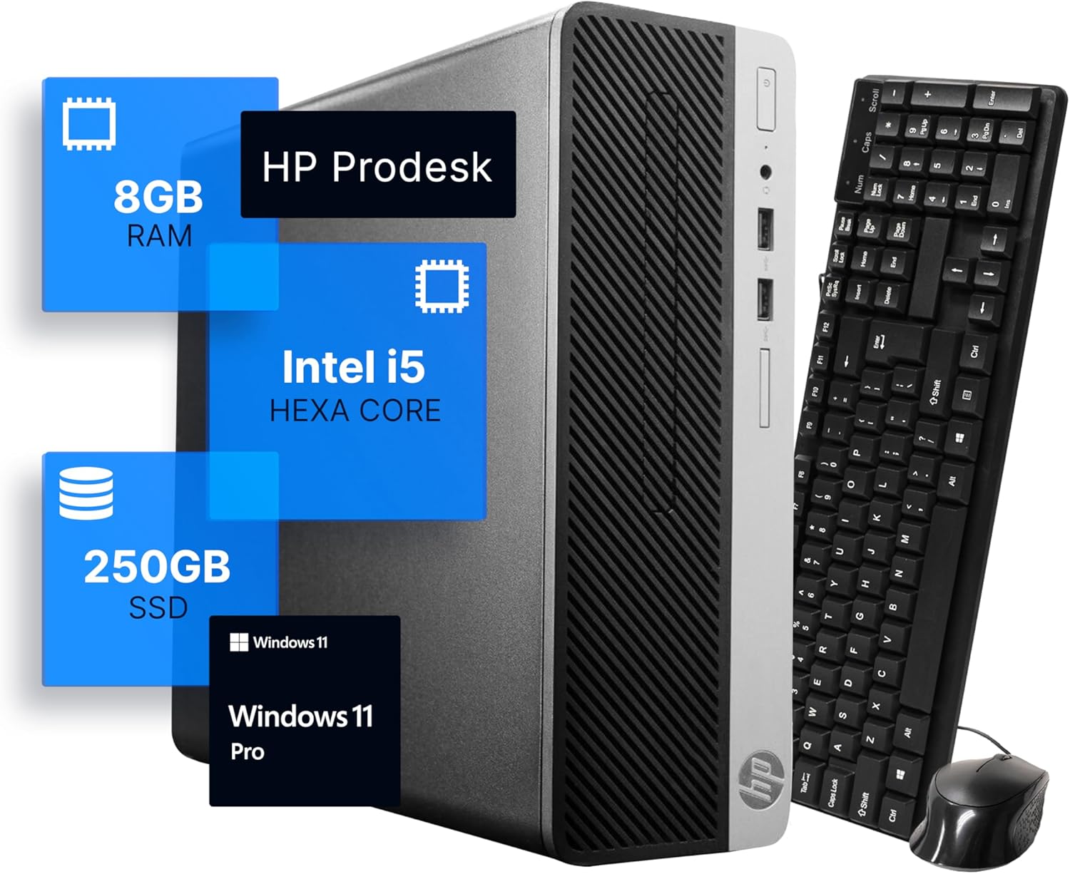 Amazon.com: HP ProDesk i5-9500 9th Gen Desktop Computer (3.2) | 8GB ...