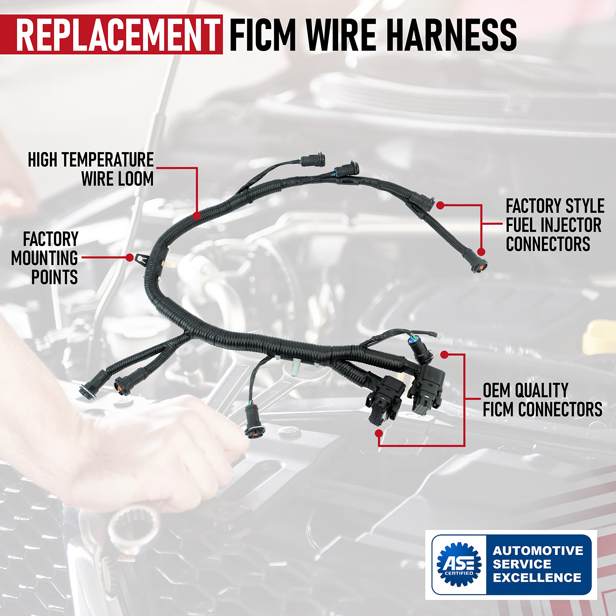 Snapklik.com : FICM Engine Fuel Injector Complete Wire Harness ...