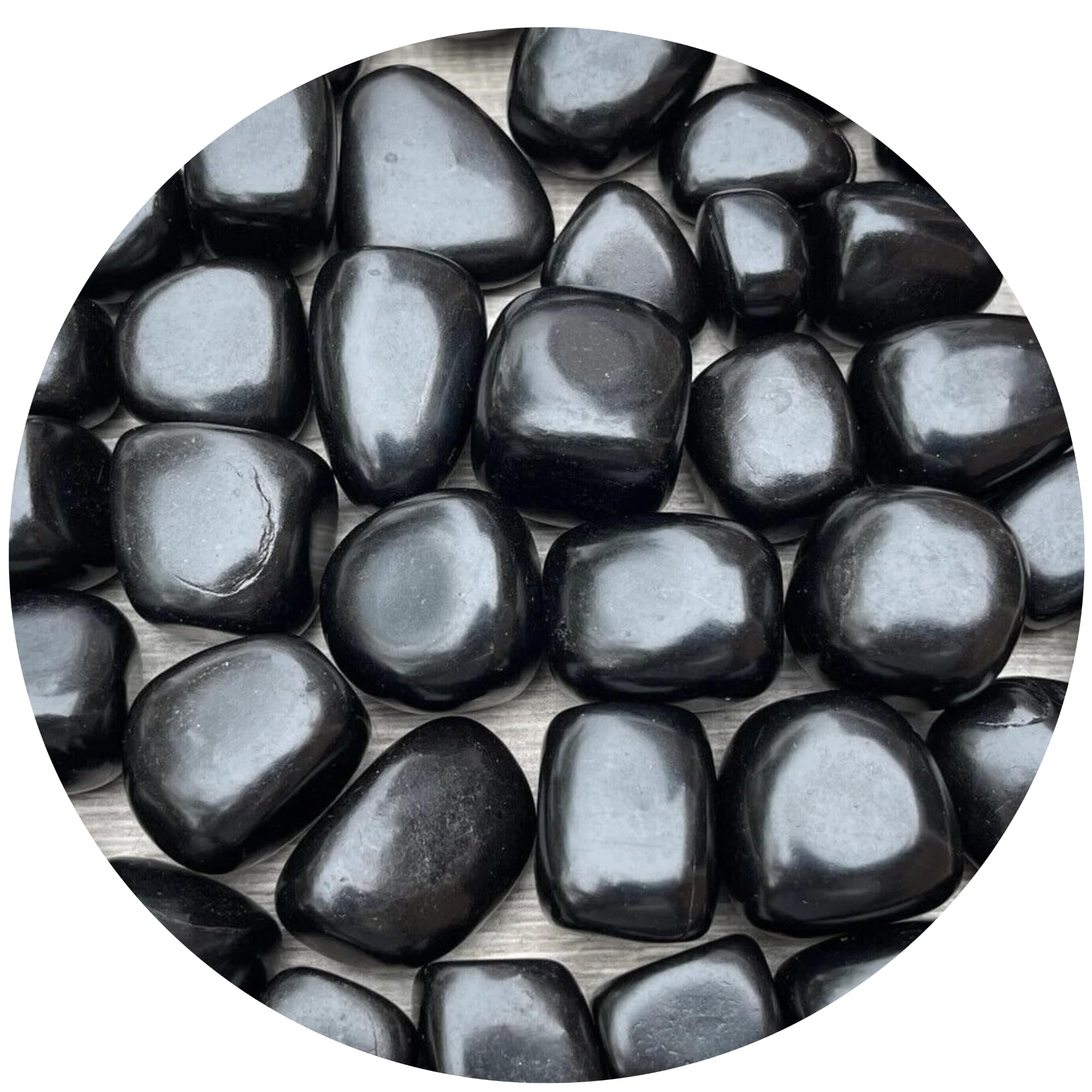 Amazon.com: GAF TREASURES 1/2 LB Jet Tumbled Stones, Polished Jet ...