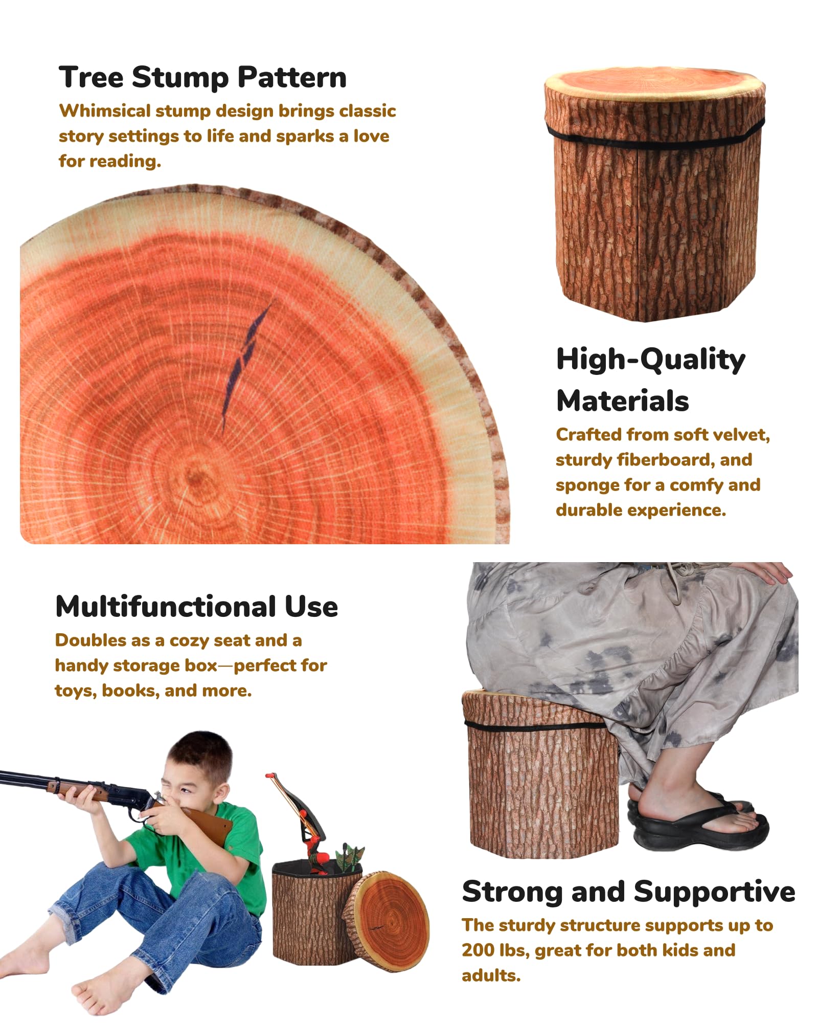 Snapklik.com : Fruit Storage Stool Ottoman,Tree Stump Stool,Cute ...