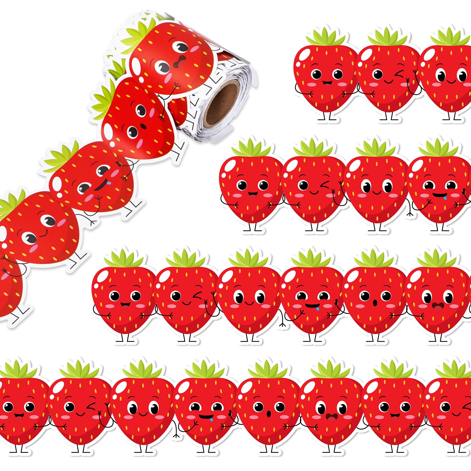 Amazon.com: Whaline 32.8ft Strawberry Bulletin Board Borders Red Cute ...