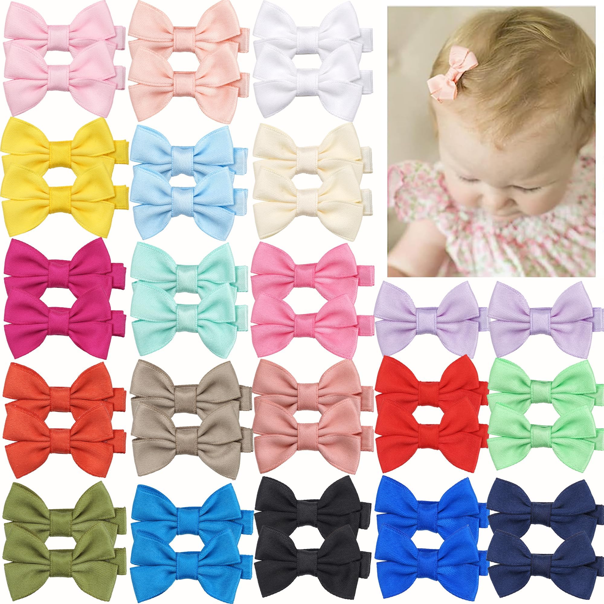 Amazon.com : KANGAROO Baby Hair Clips Cotton Fabric Hair Bow Clips ...