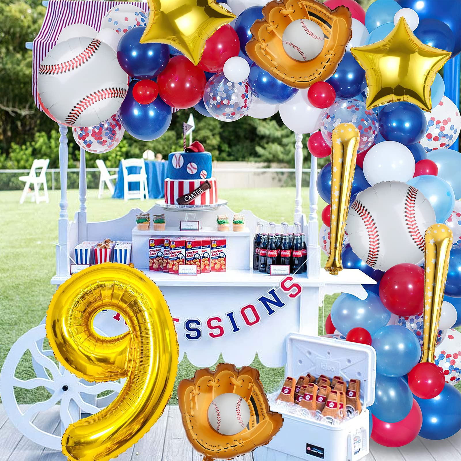 Baseball Balloons Baseball Birthday Party Balloons, 32 Inch Navy Blue ...