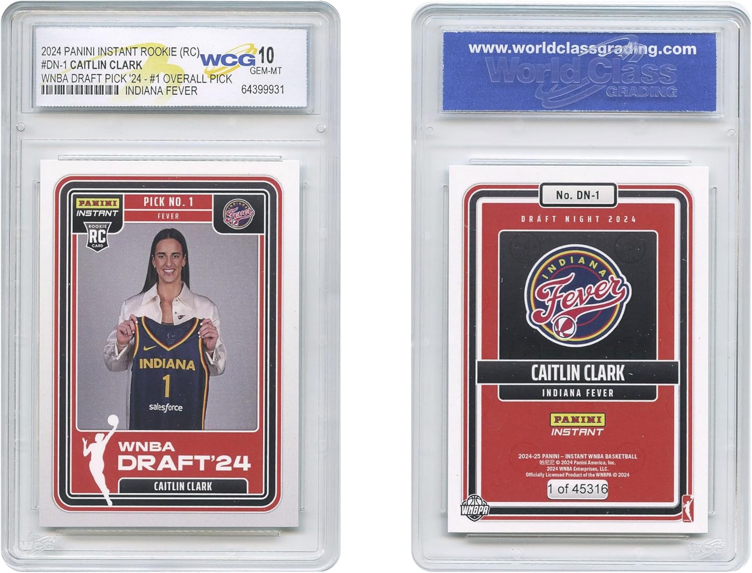 Amazon.com: WCG 2024 Panini Instant CAITLIN CLARK WNBA Pick #1 - ROOKIE CARD #1 - Graded GEM ...