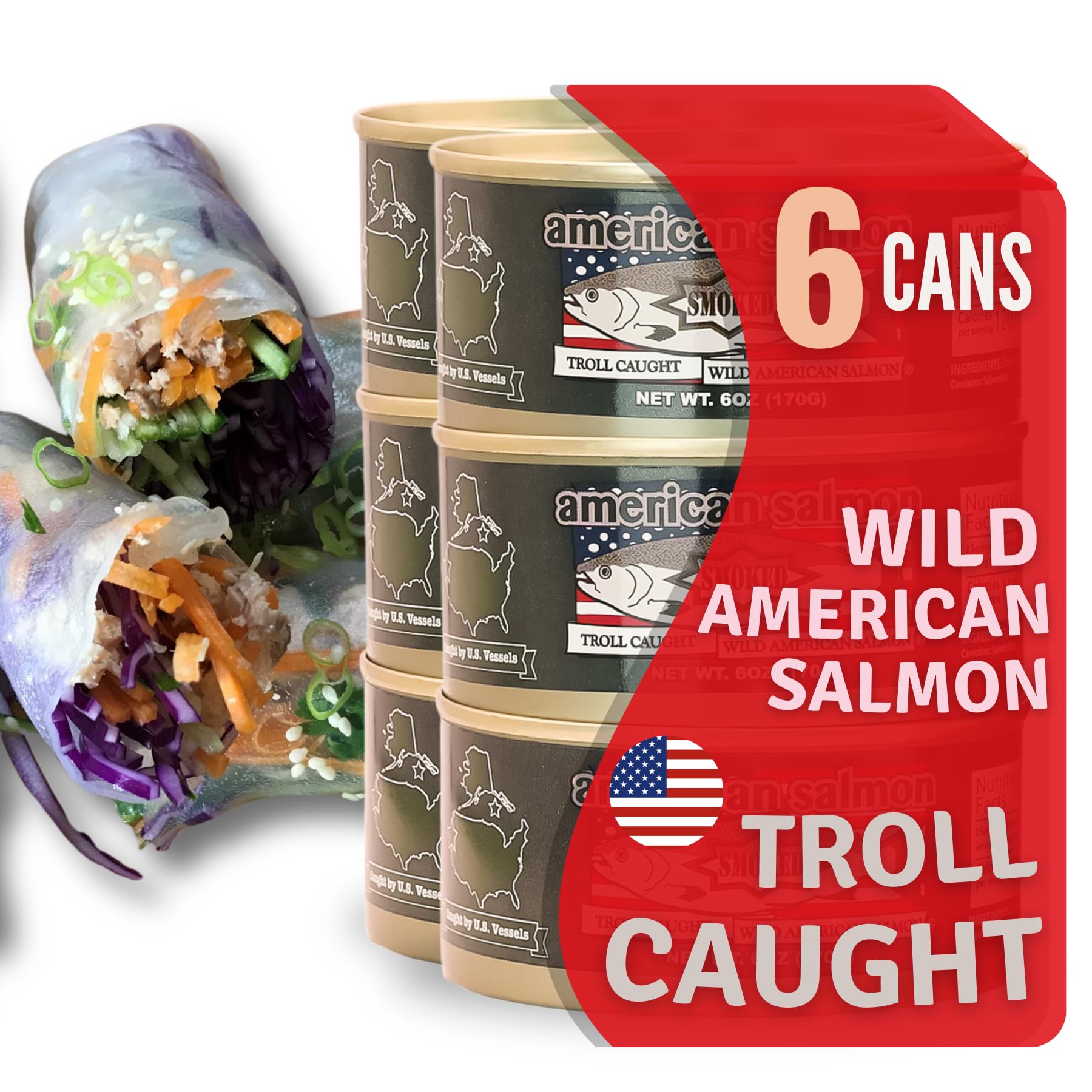 Amazon.com : Troll Caught Premium Wild Salmon Fish by American Tuna ...
