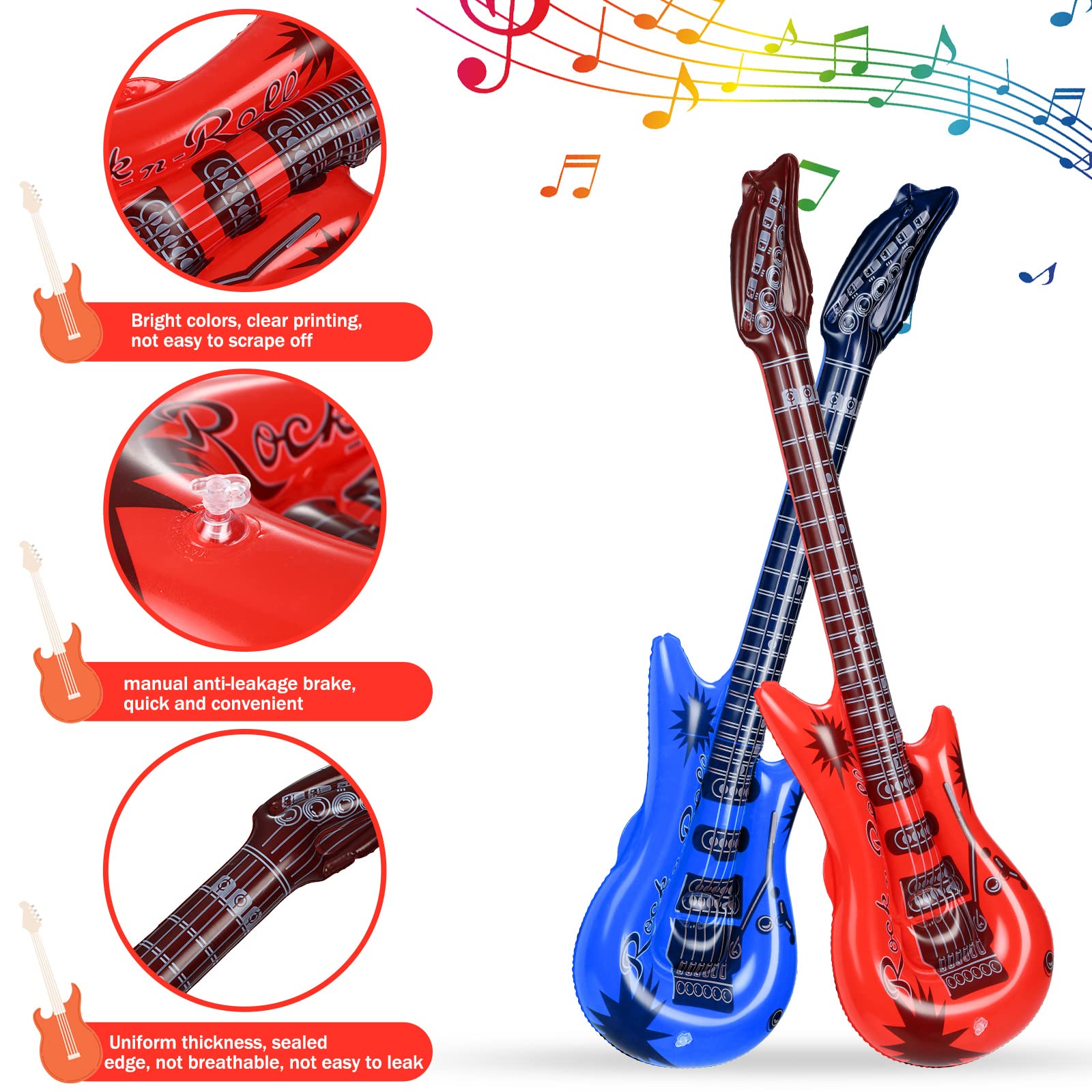 Snapklik.com : Chitidr 37 Pcs Inflatable Rock Star Instrument Set, 12 ...