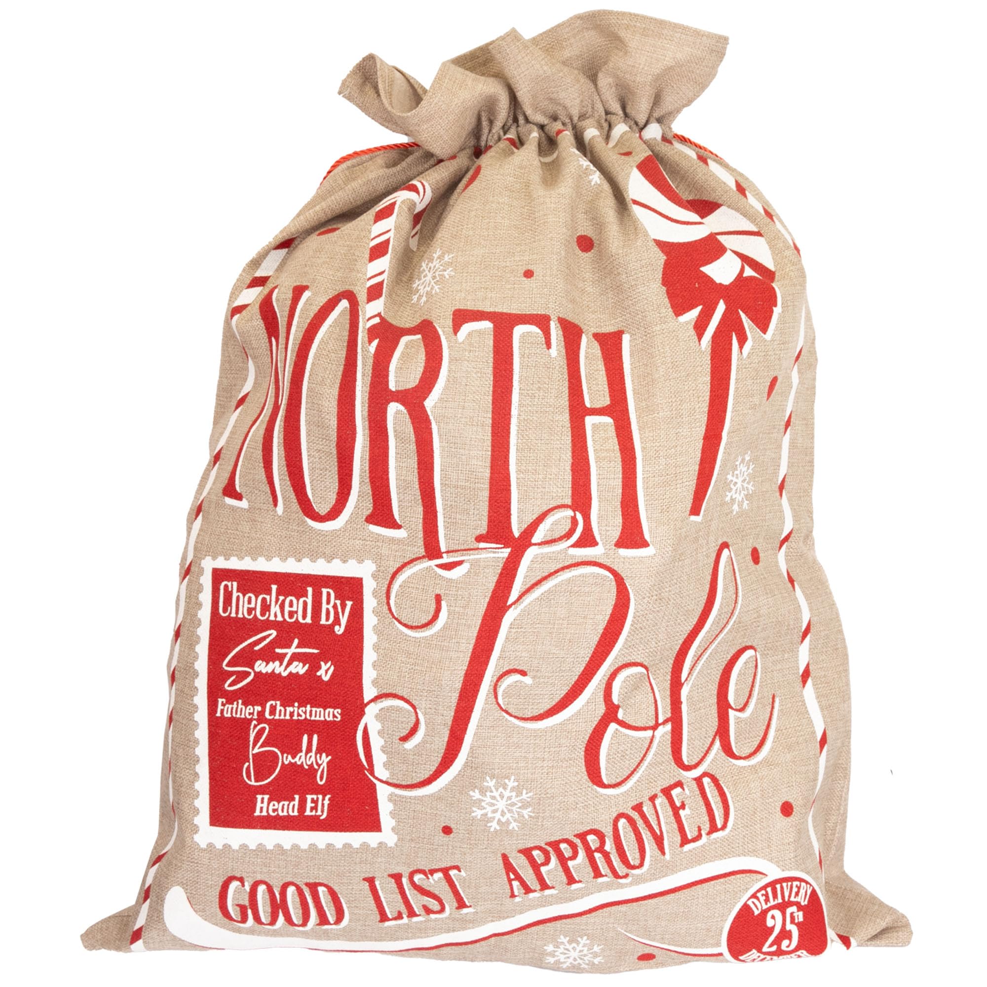 SHATCHI Extra Large Sack 60x78 cm – Hessian Burlap North Pole Stocking ...