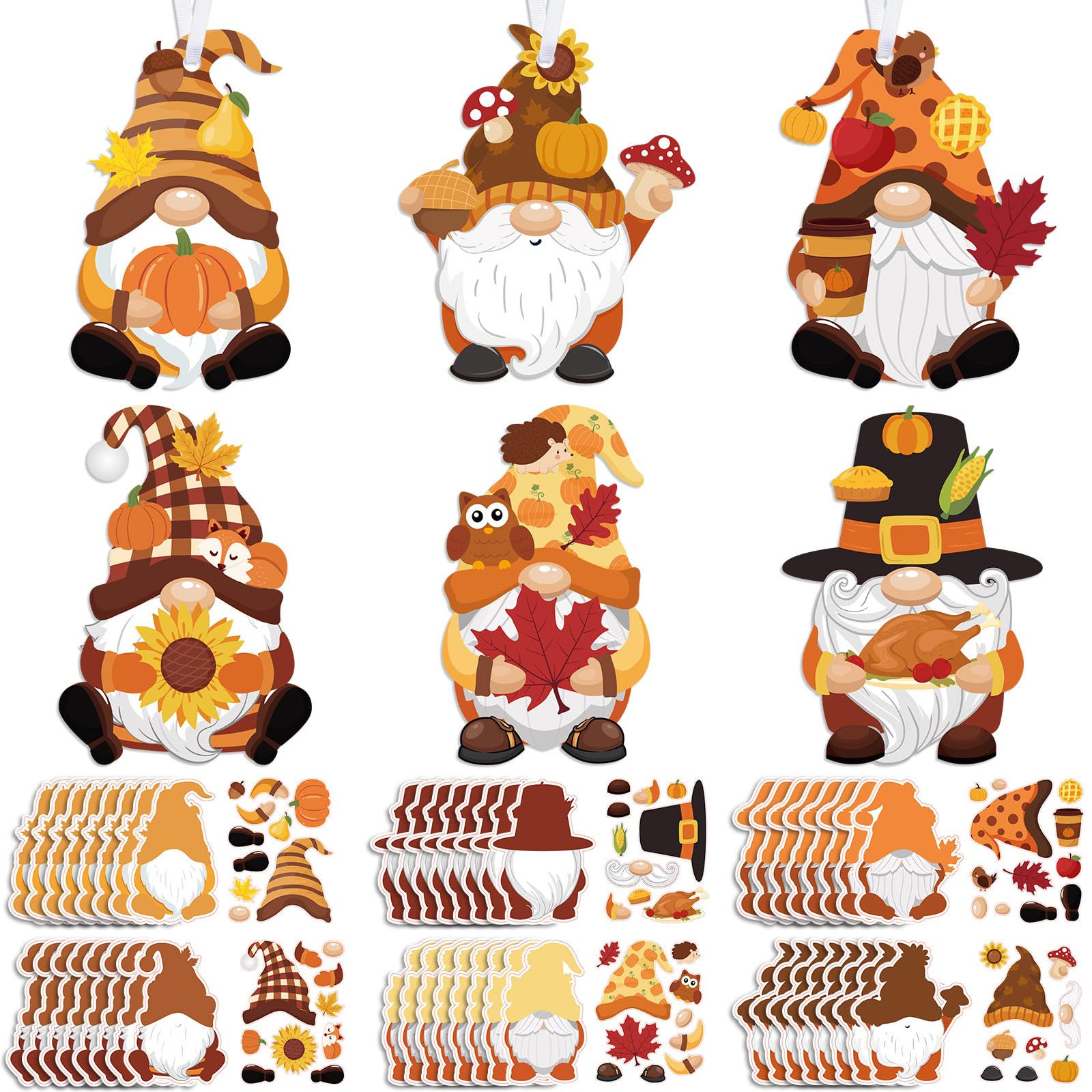 Amazon.com: Containlol 48 Packs Fall Craft Kits for Kids DIY Autumn ...