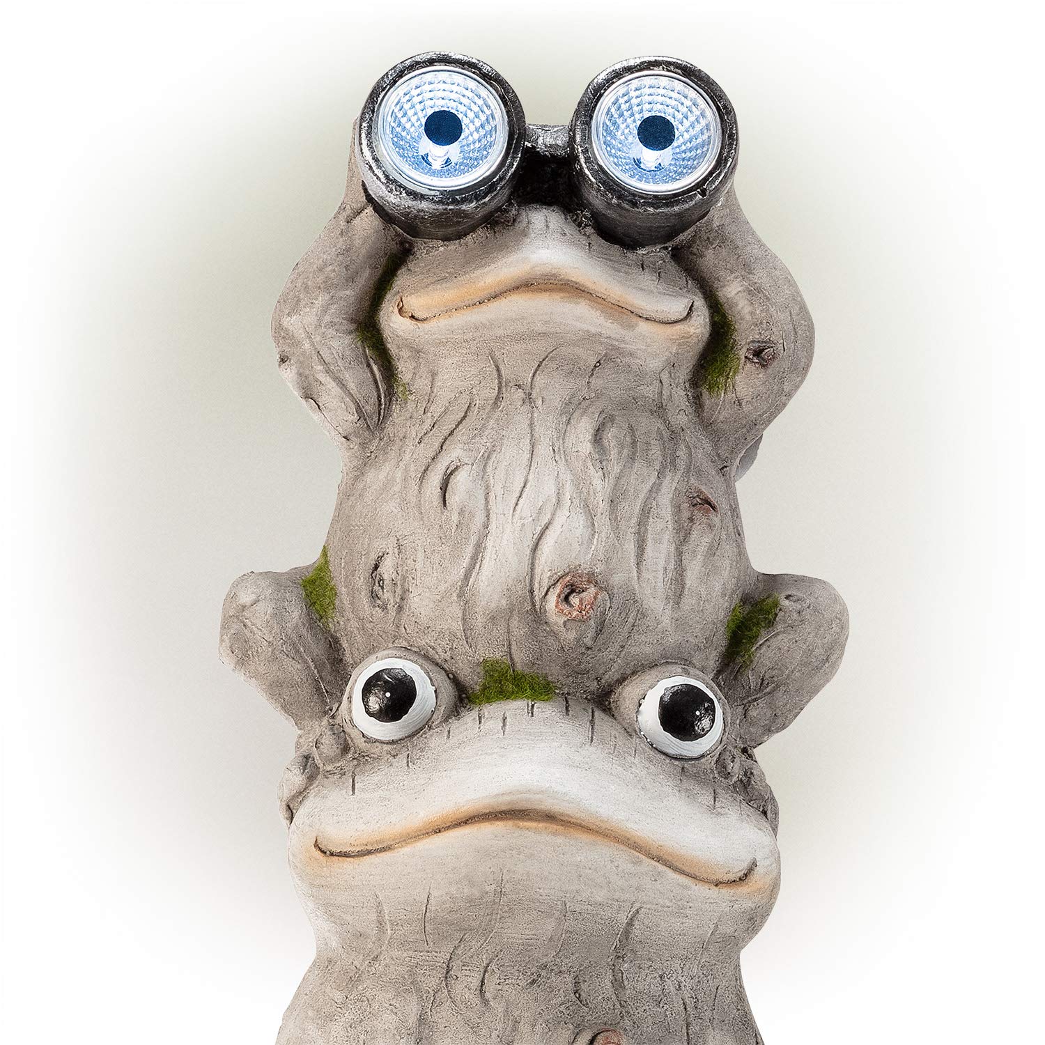 Alpine Corporation QWR848SLR Solar Three Stack Frogs Statue w/LED Light ...