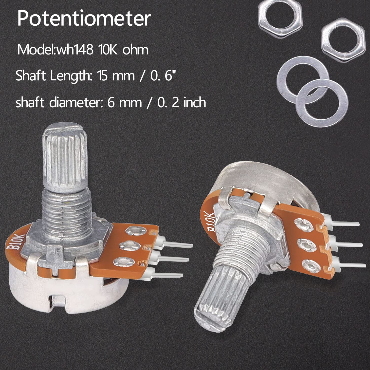 Snapklik.com : Taiss 30pcs 10K Ohm Potentiometer WH148 B10K Variable ...